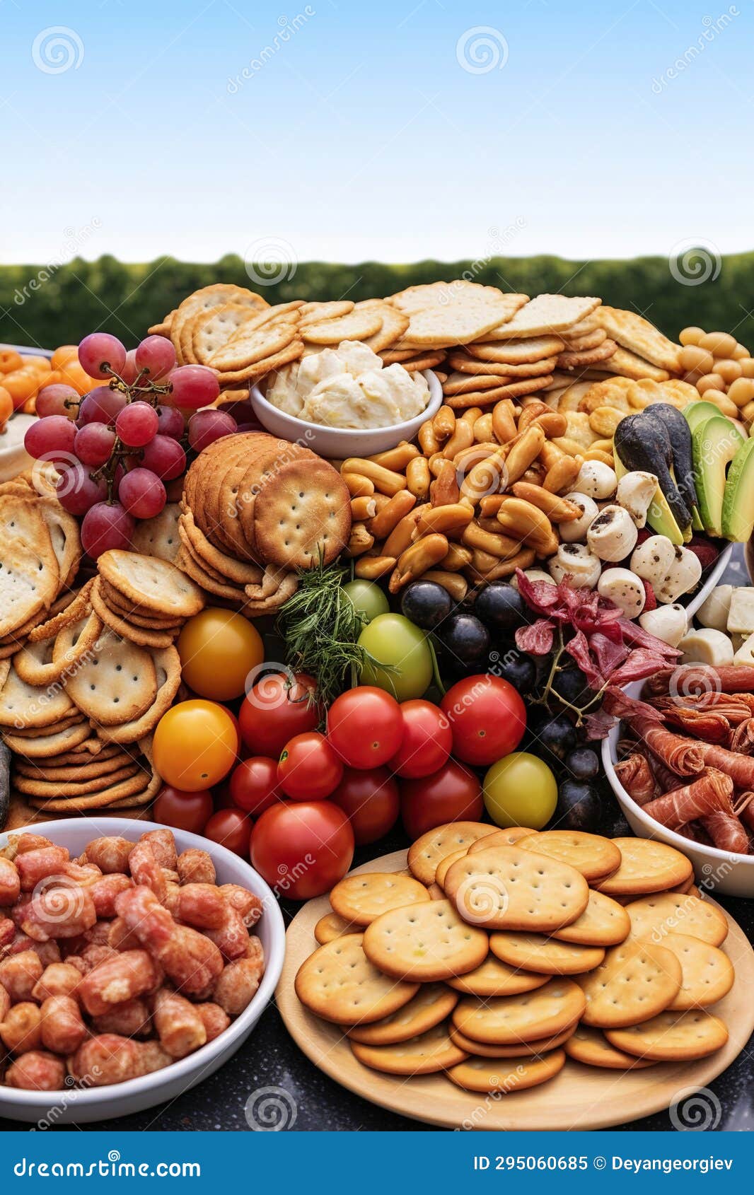 A Table Topped with Lots of Different Types of Food Stock Image - Image ...