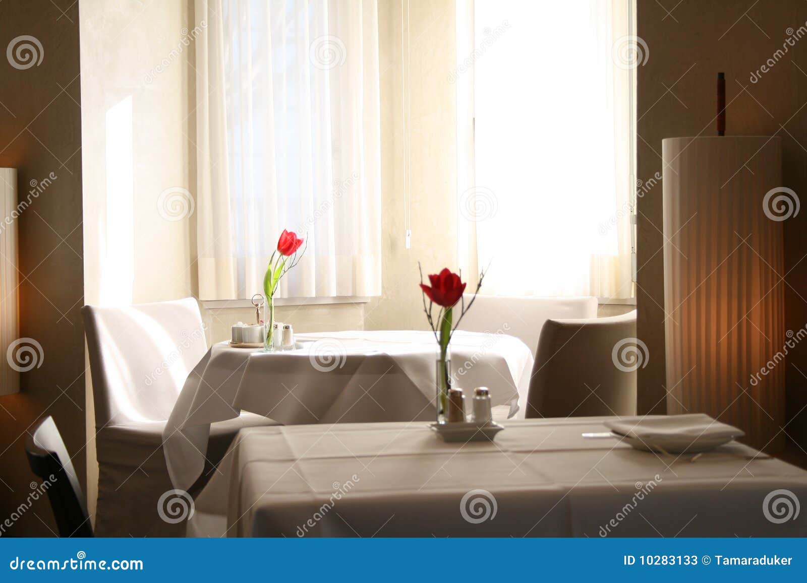 Table for two stock image. Image of modern, tablecloth - 10283133