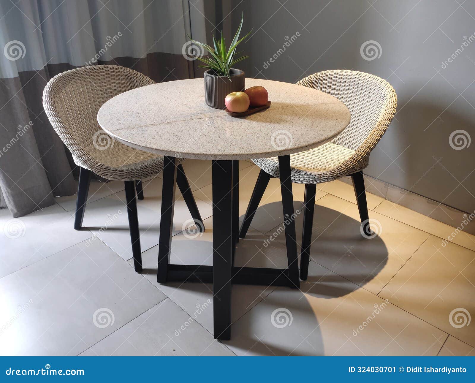 Table with Two Chairs Its Looks Simple Elegant Stock Image - Image of ...