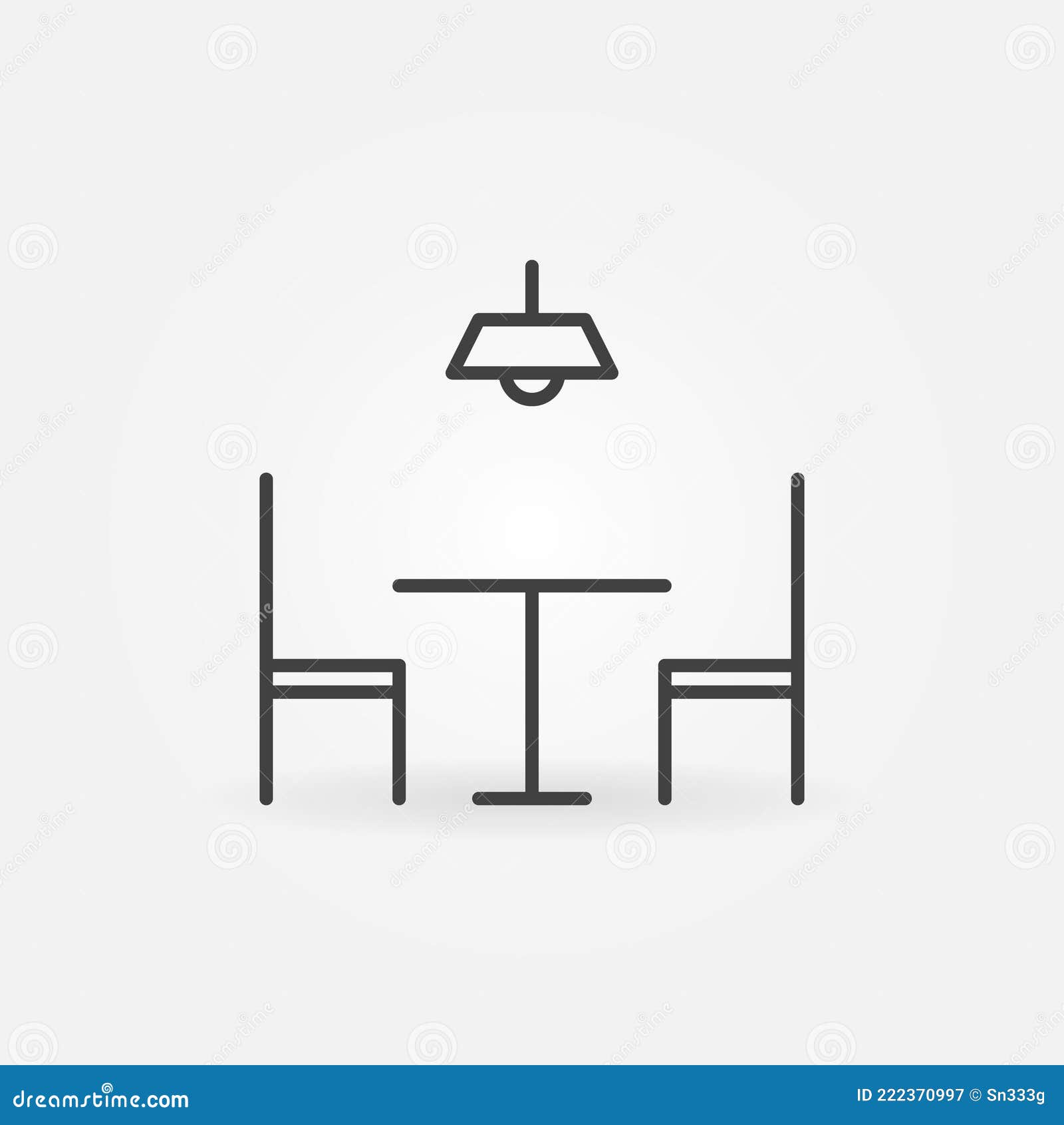 Table with Two Chairs Vector Concept Line Icon or Symbol Stock Vector ...