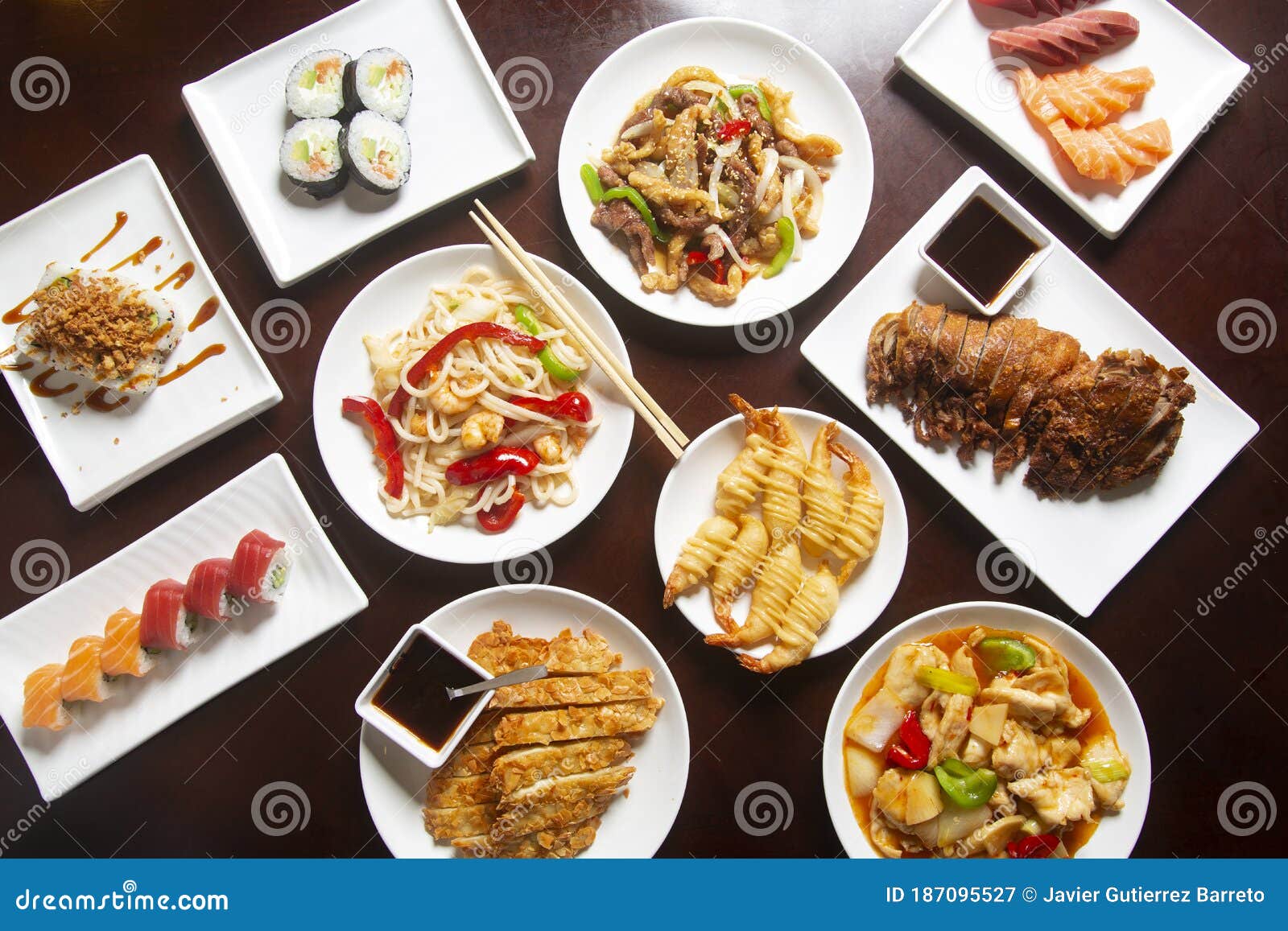 Table with Typical Japanese Food Stock Image - Image of fish, copy ...