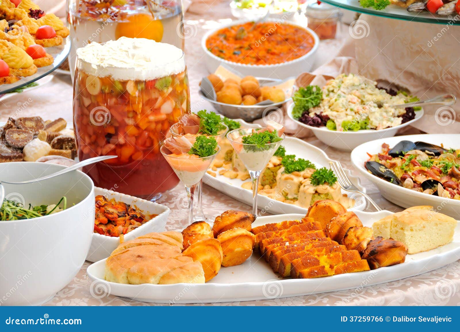 Table with variety of food stock photo. Image of colorful - 37259766