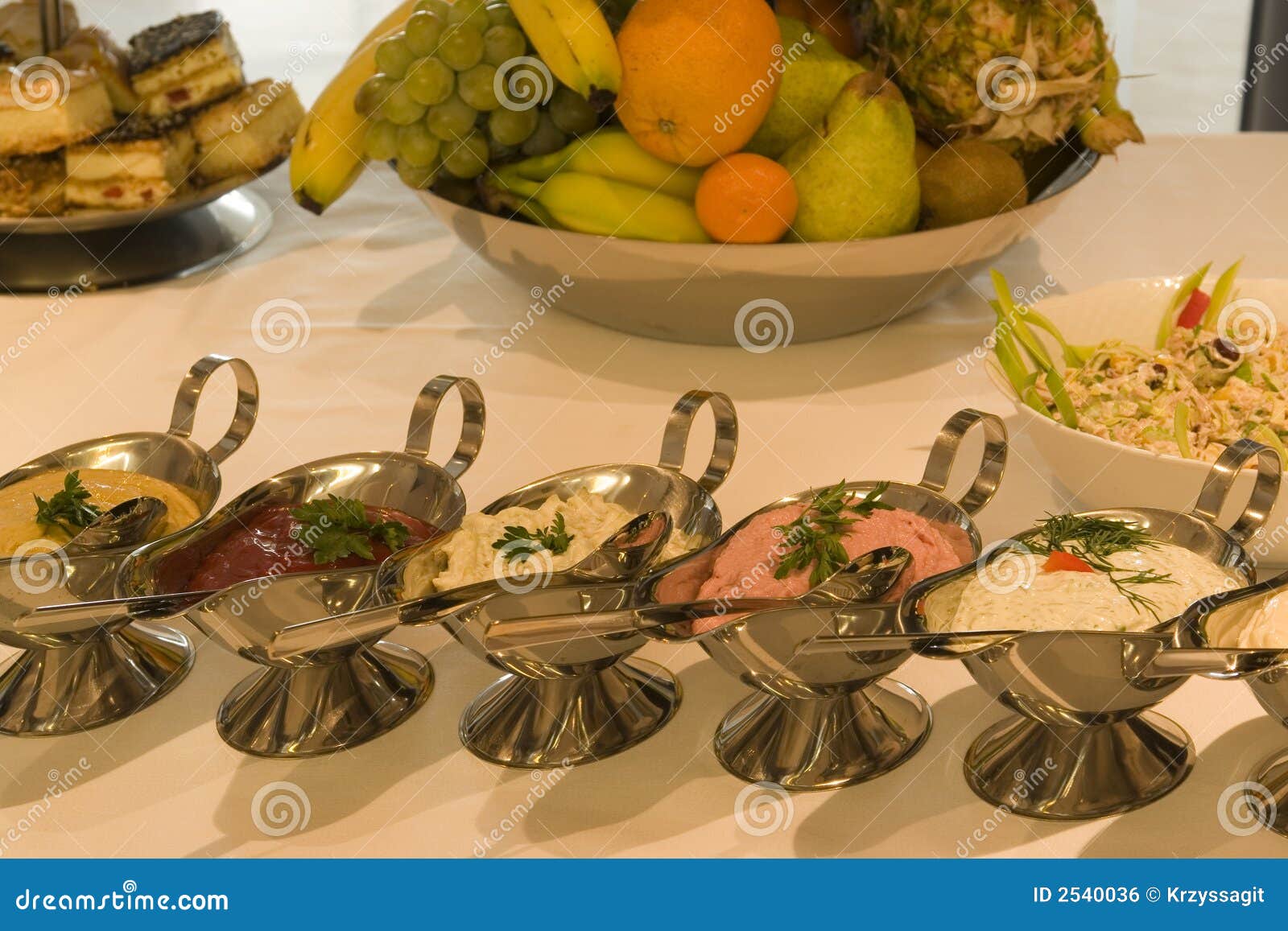 Table with various dishes stock photo. Image of fruit - 2540036