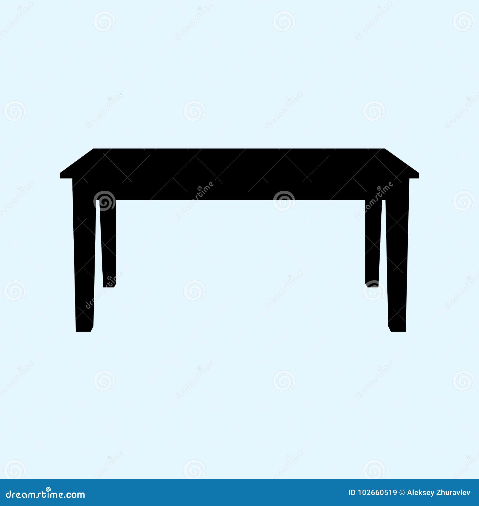 Table Vector Illustration Isolated on Ligth Blue Background. Table Icon ...