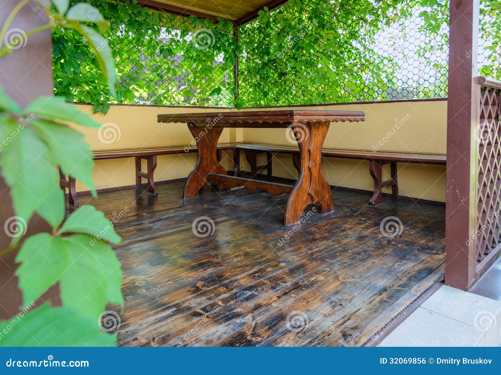 Table on the veranda stock photo. Image of scene, exterior - 32069856
