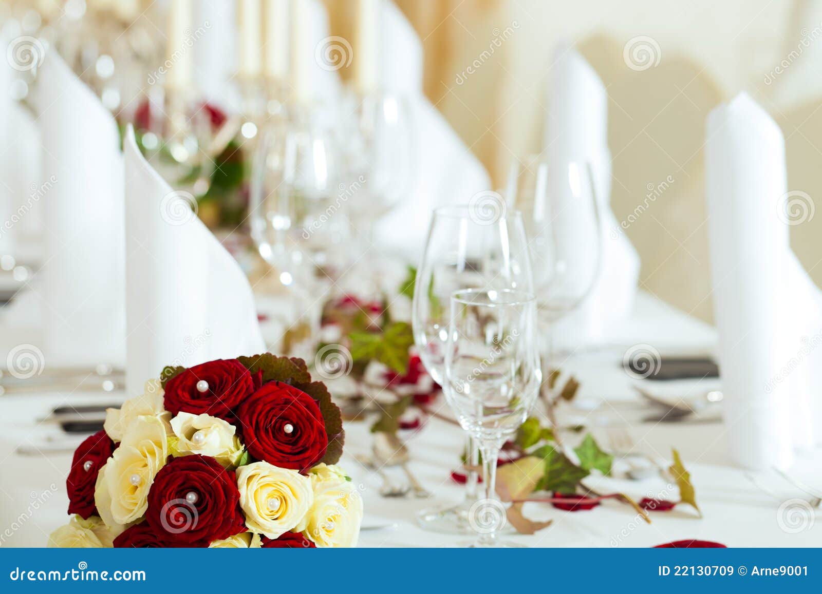 Table at a wedding feast stock image. Image of setup - 22130709