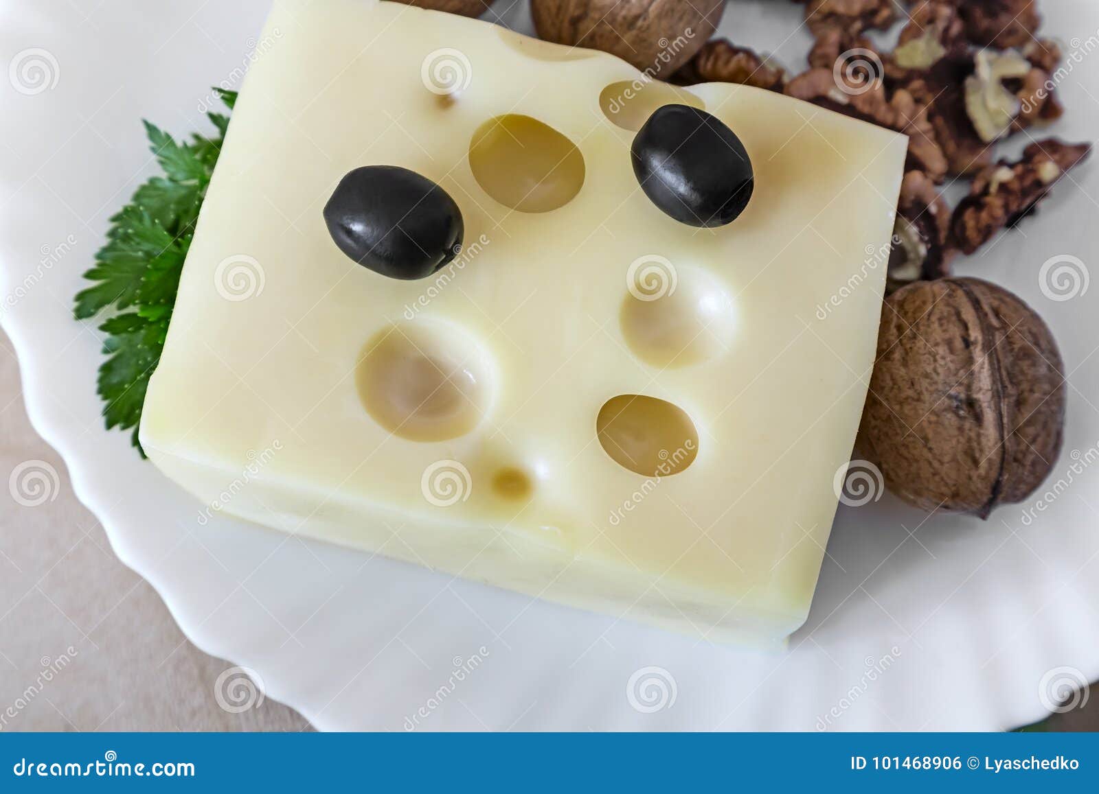 Cheese and Walnuts on a Plate. Stock Photo - Image of culinary, cheddar ...