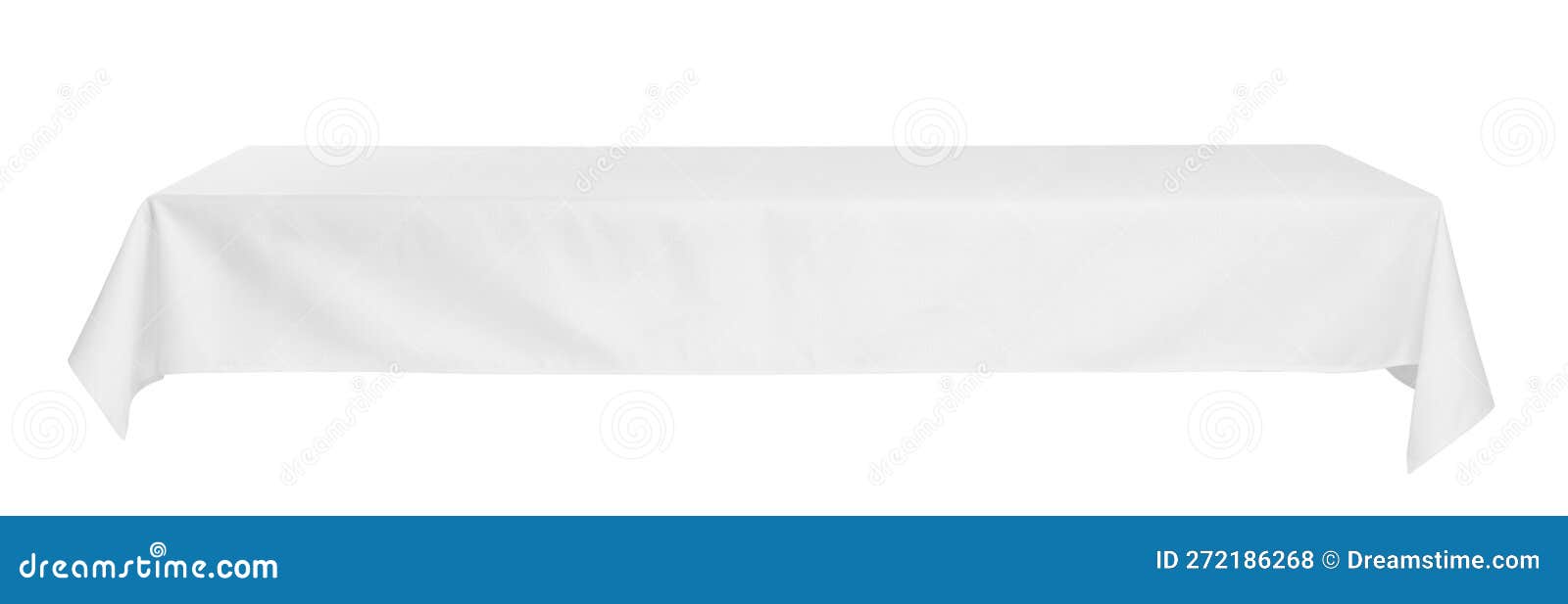 Table with White Tablecloth Isolated on White Stock Photo - Image of ...