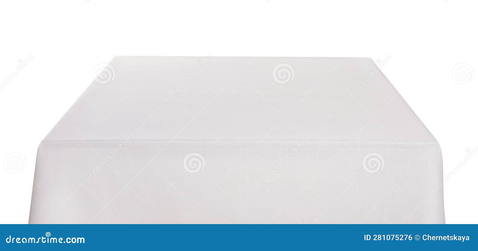 Table with White Tablecloth Isolated on White Stock Photo - Image of ...