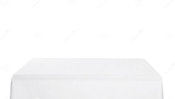Table with White Tablecloth Isolated Stock Image - Image of fresh ...