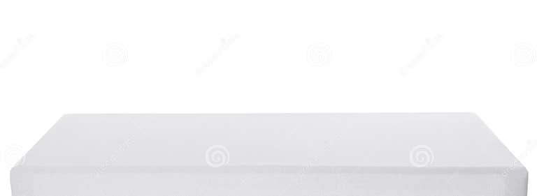 Table with White Tablecloth Isolated on White Stock Photo - Image of ...