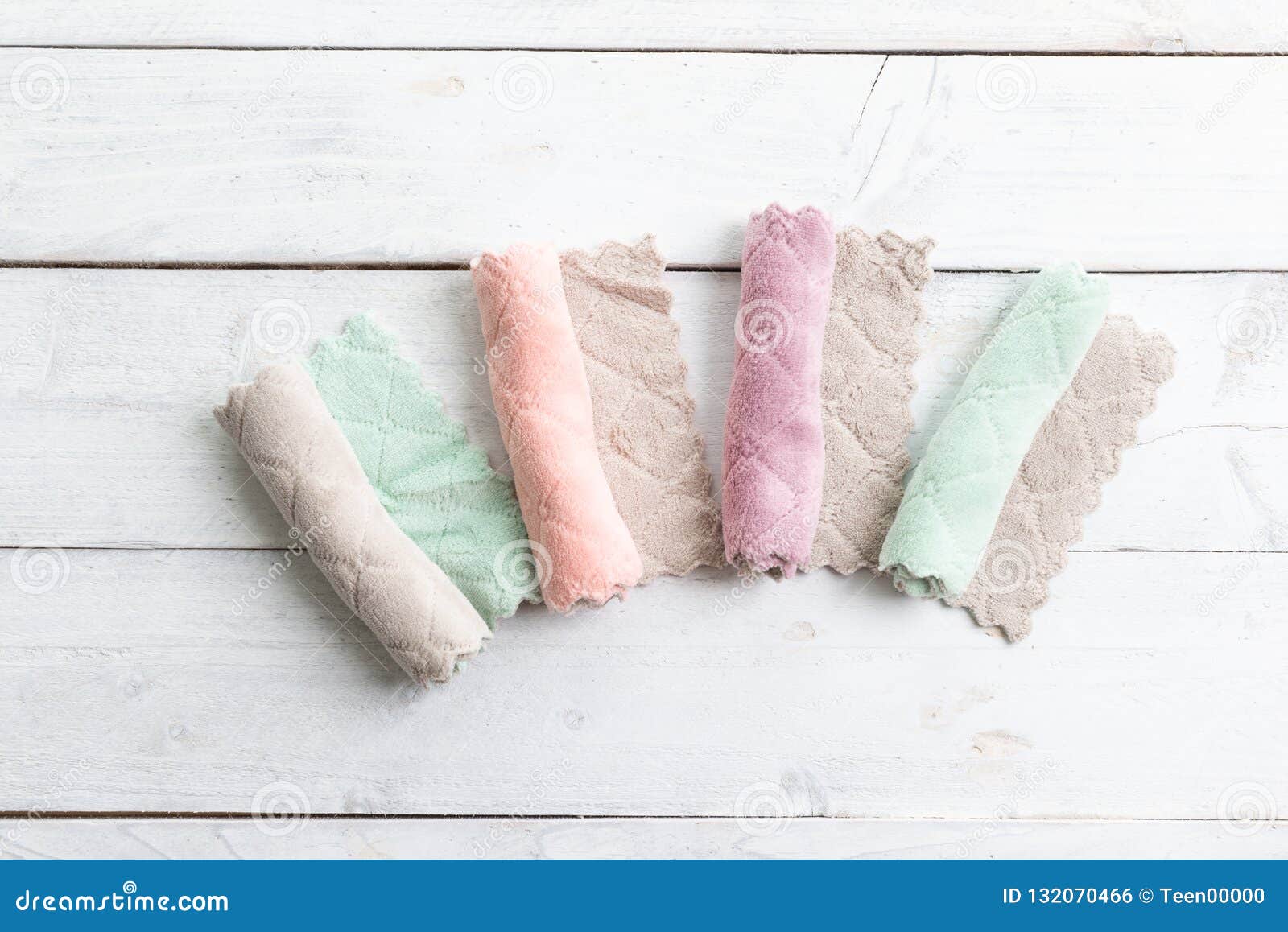 Table Wipes Cloth on White Table Stock Photo - Image of closeup ...