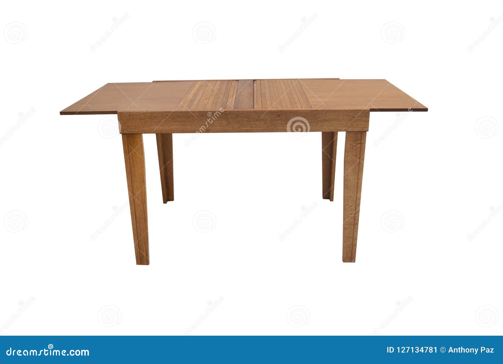 Table Wood on Isolated White Background Stock Image - Image of office ...