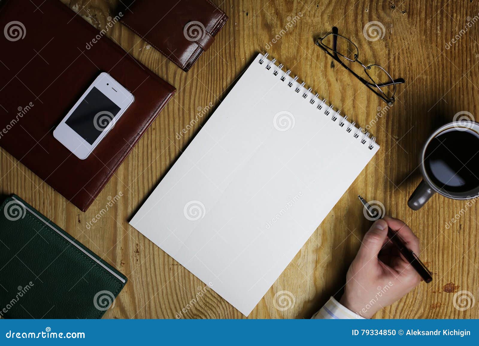 Table Write Hand Office View Stock Photo - Image of idea, concept: 79334850