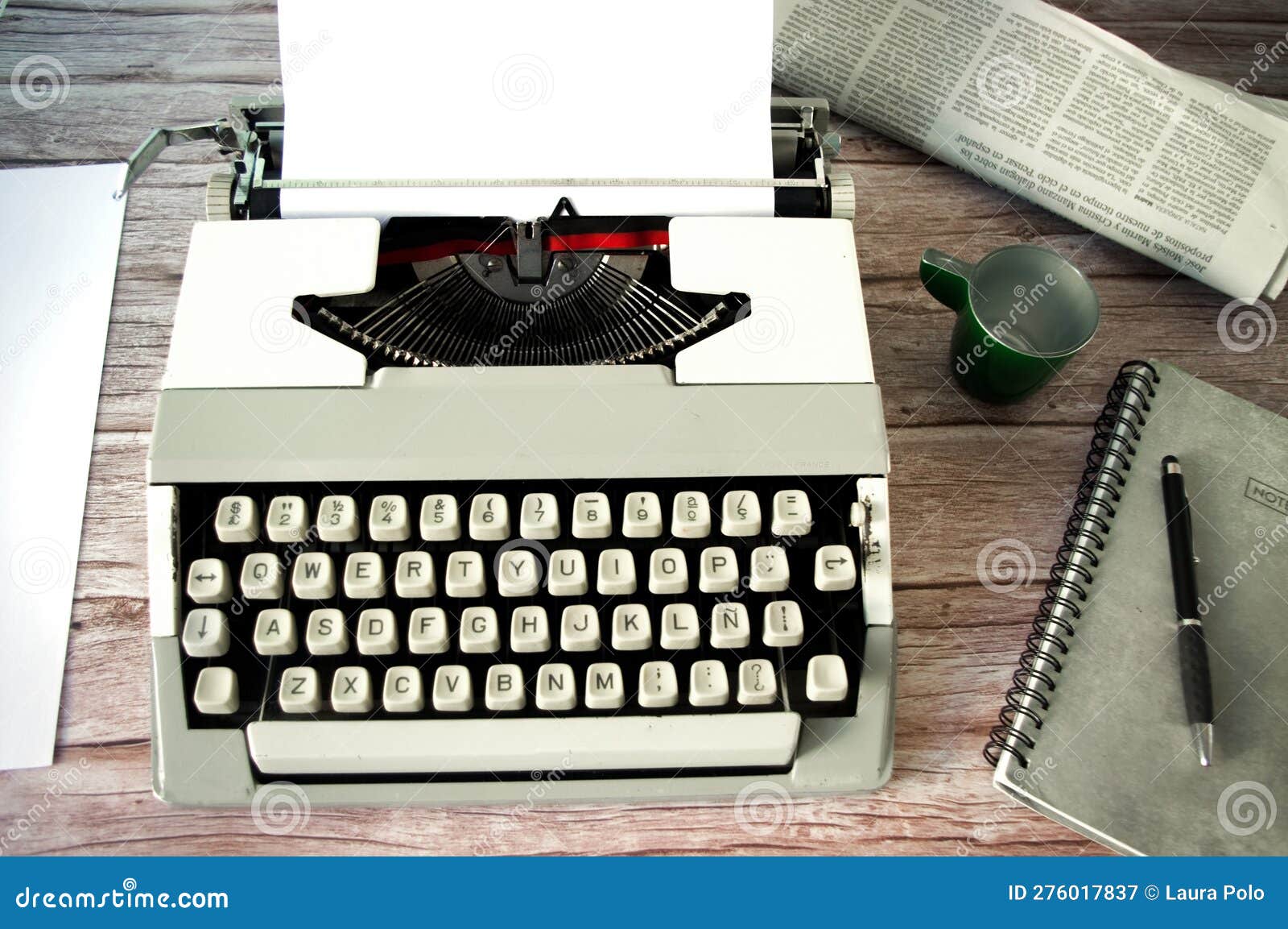 Table of a Writer or Journalist with an Old Typewriter Stock Image ...