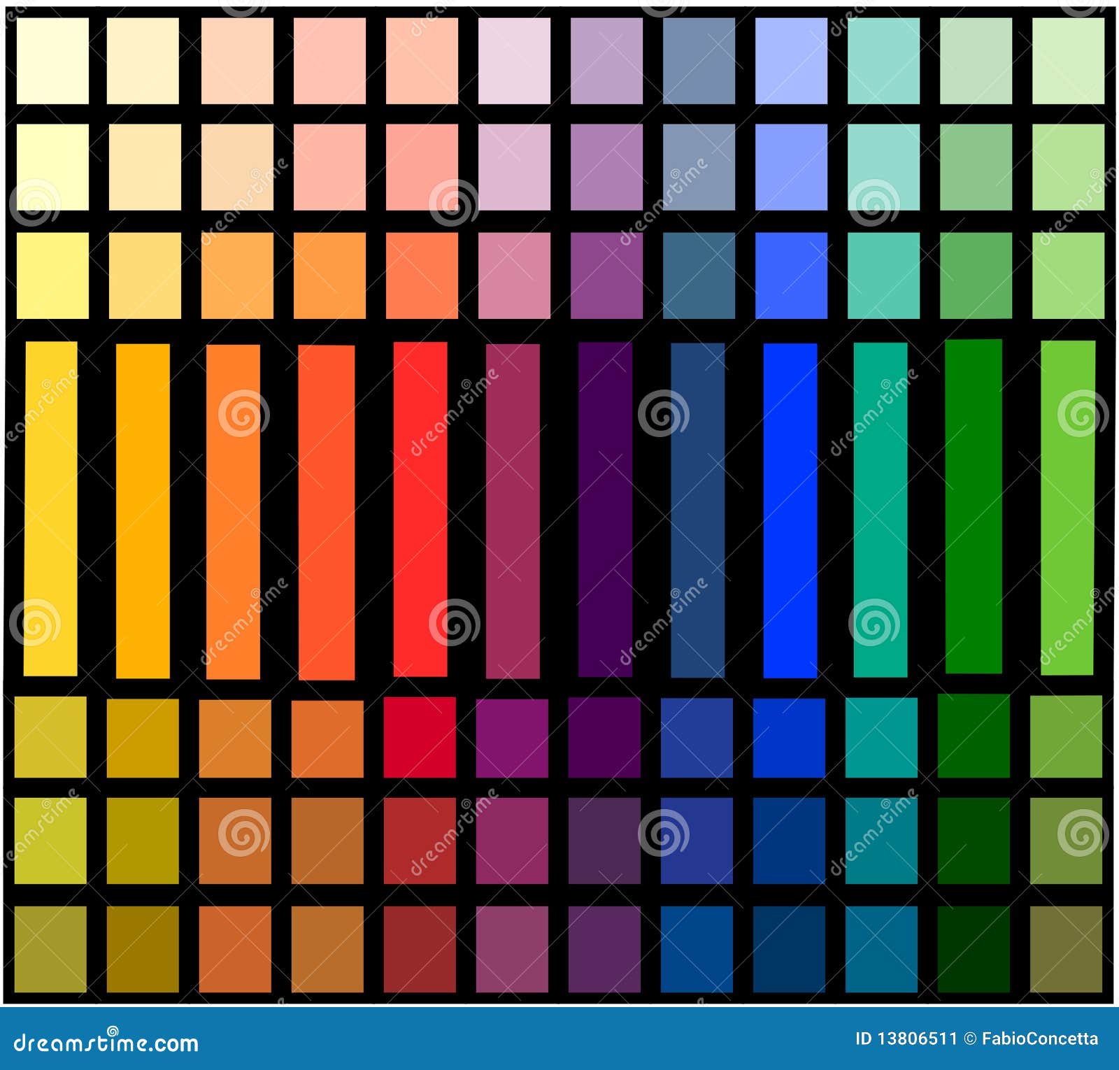 Tableau De La Gradation De Couleur Illustration Stock - Illustration du ...