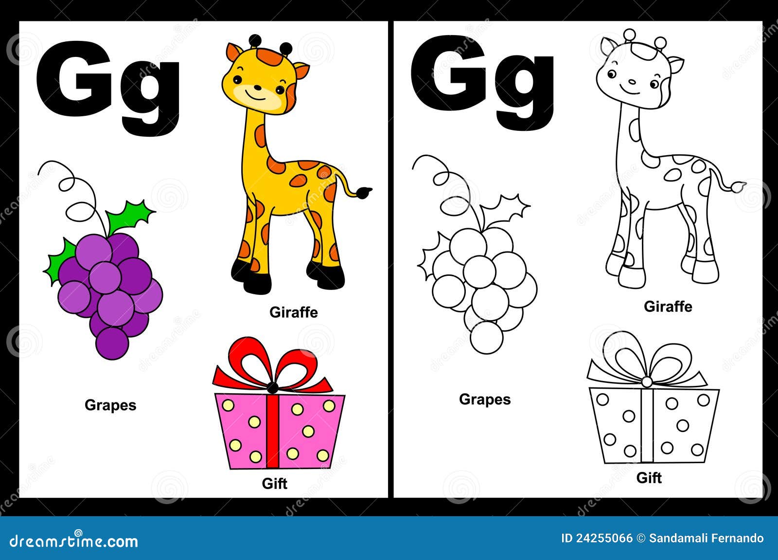 Tableau de la lettre G illustration de vecteur. Illustration du gibier ...