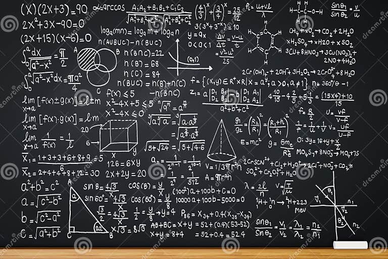 Tableau Noir Avec La Formule De Maths Illustration Stock - Illustration ...
