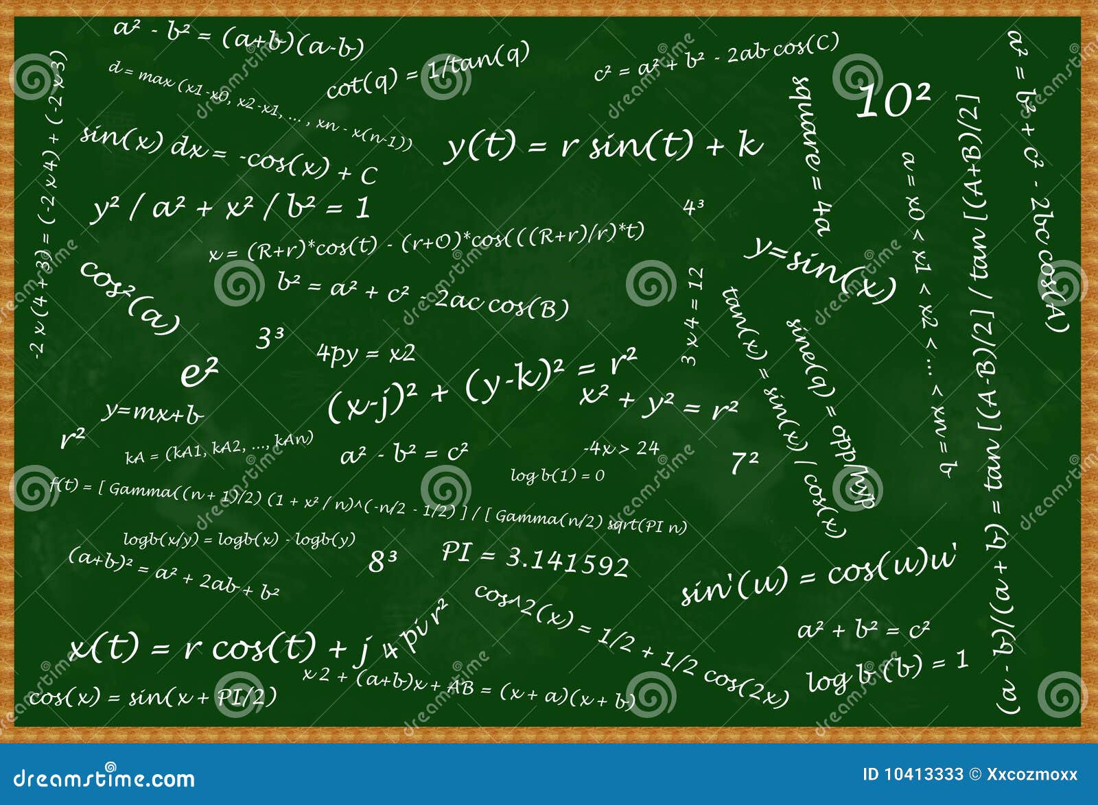 Tableau noir mathématique illustration stock. Illustration du intégrale ...