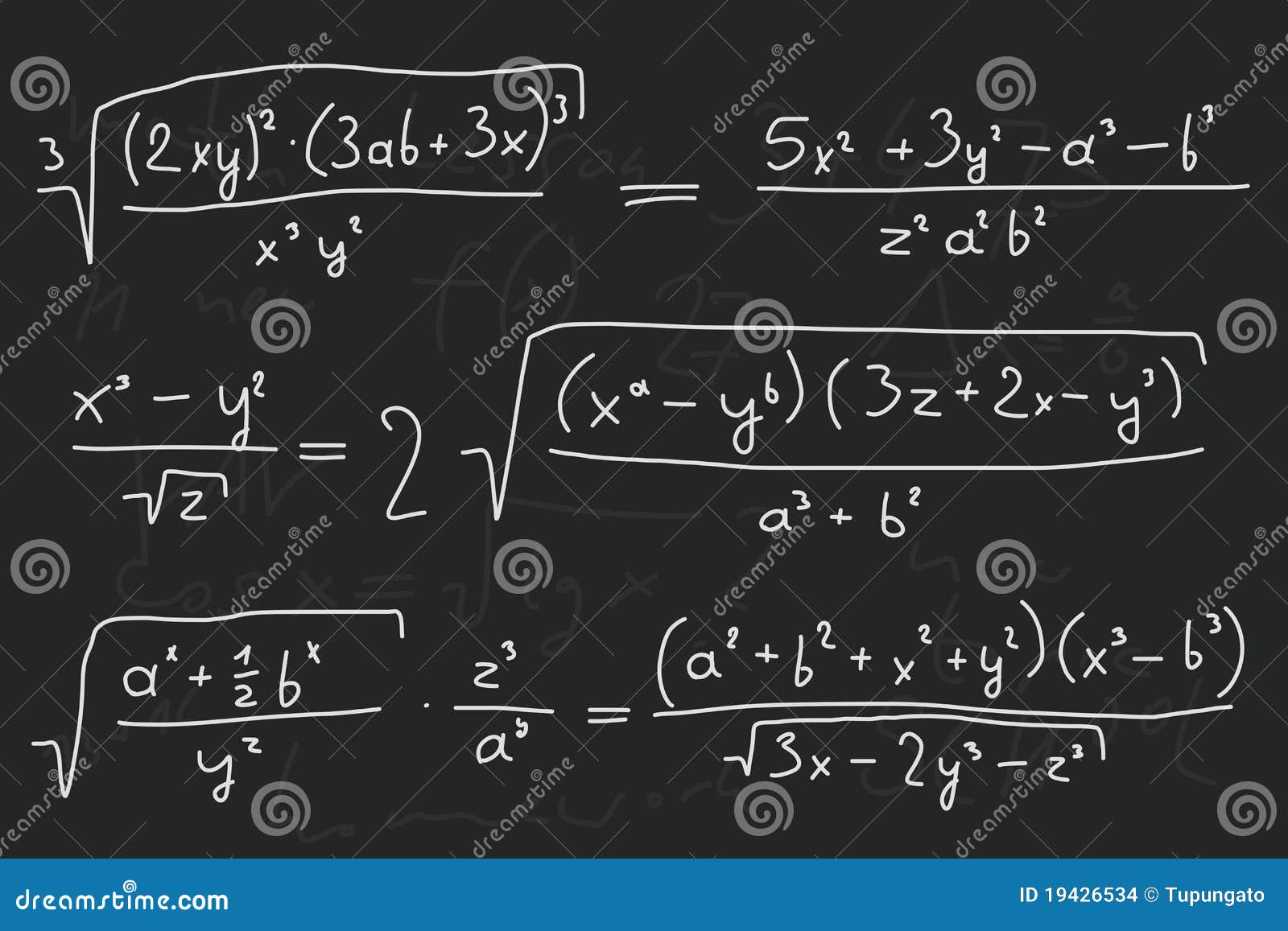 Tableau noir mathématique illustration stock. Illustration du algèbre ...