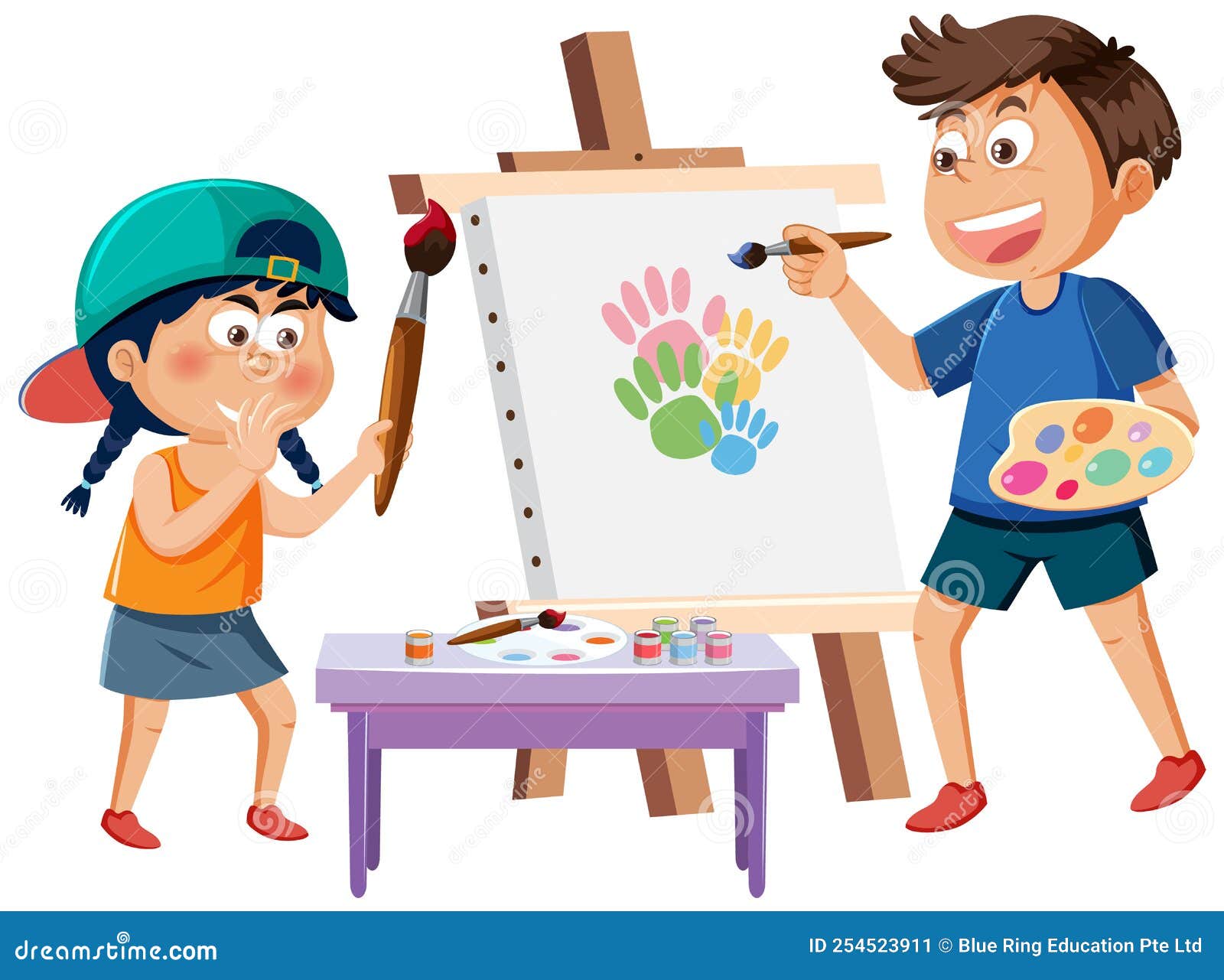 Tableau Pour Enfants Sur Toile Illustration de Vecteur - Illustration ...