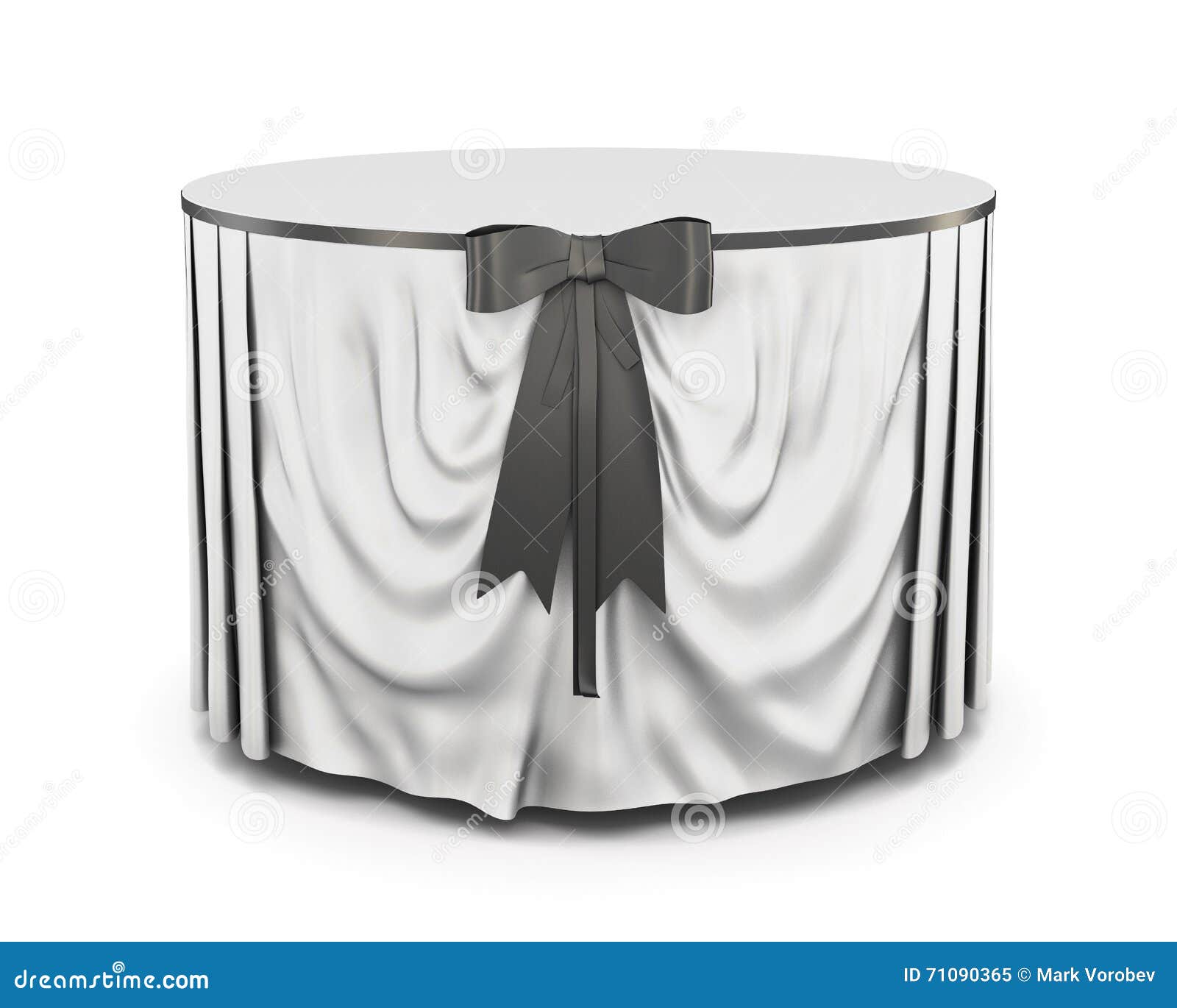 Tablecloth with Bow on White Background. 3d Render Imag Stock ...
