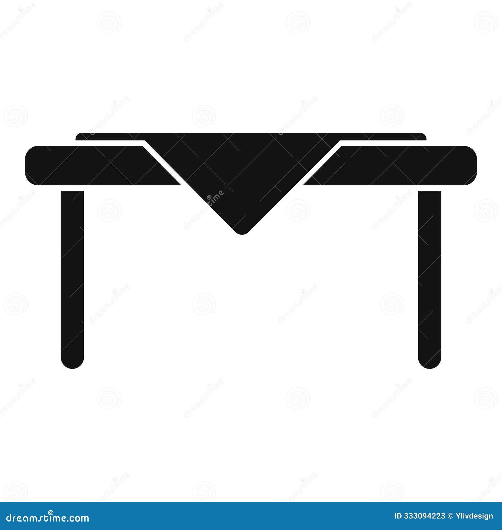 Tablecloth Hanging Over Empty Table Icon Stock Vector - Illustration of ...