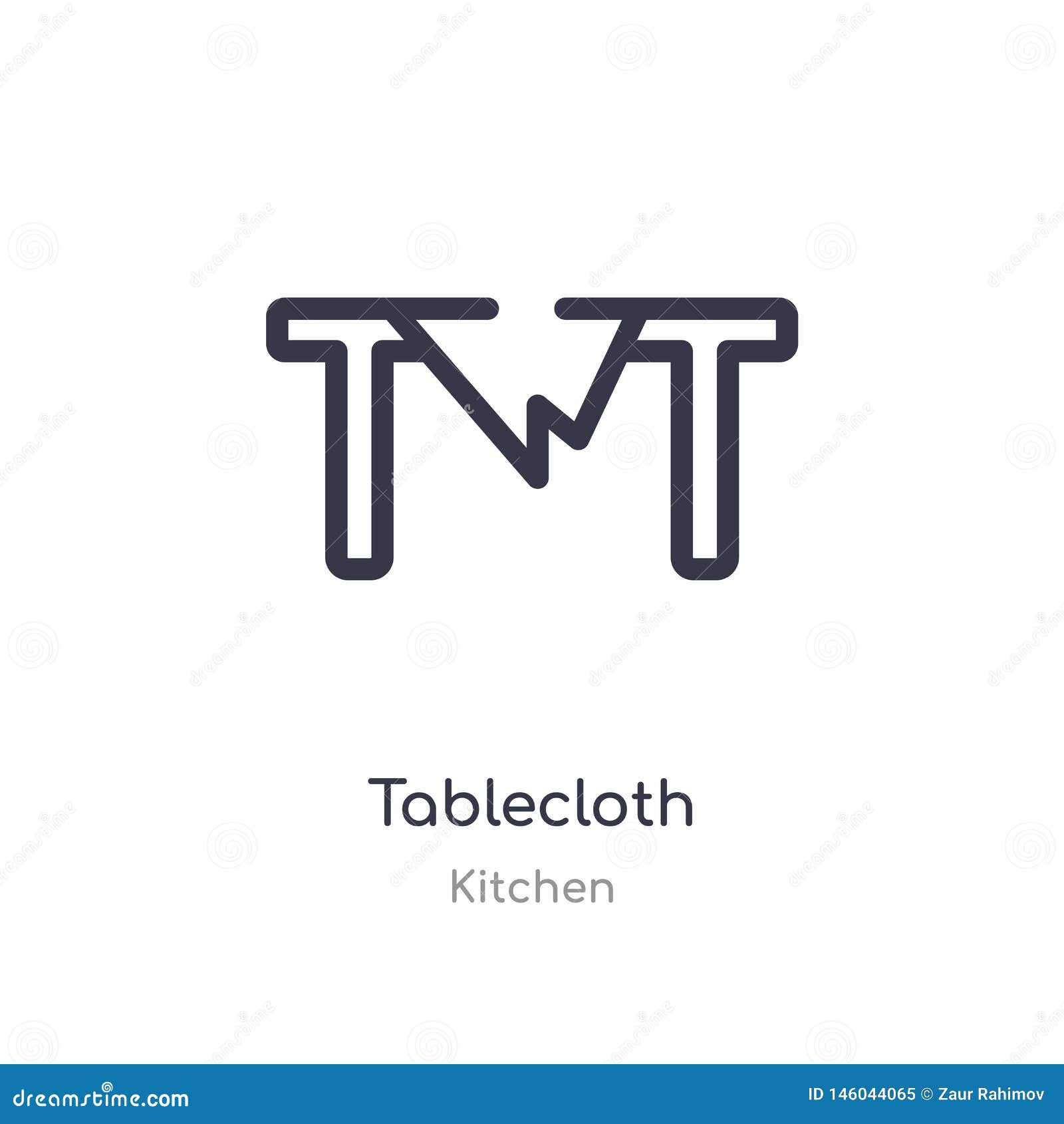 Tablecloth Outline Icon. Isolated Line Vector Illustration from Kitchen ...