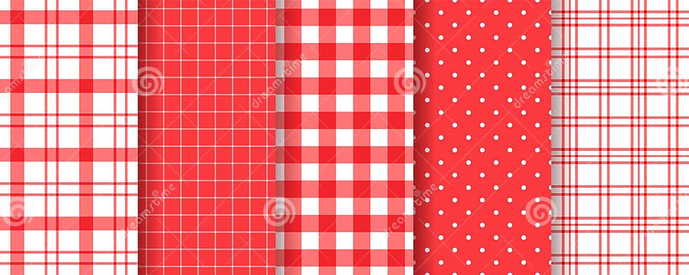 Tablecloth Seamless Pattern. Gingham Red Background. Vichy Texture ...