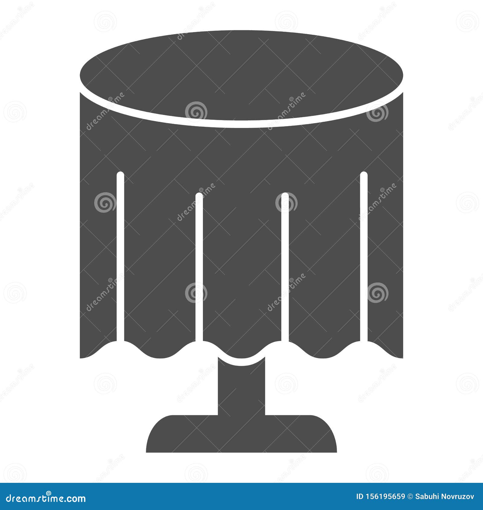 Tablecloth on Table Solid Icon. Restaurant Table Vector Illustration ...
