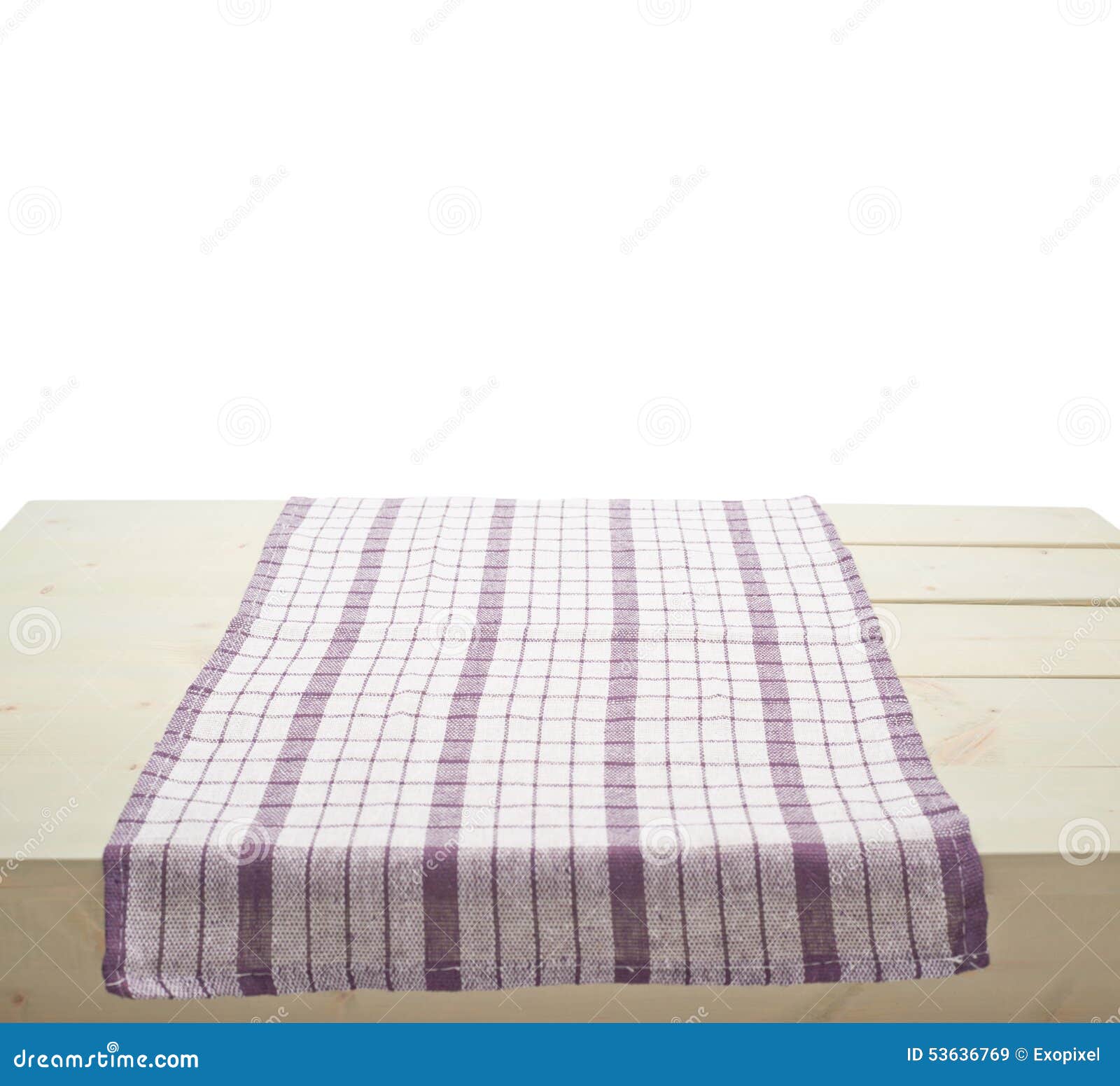 Tablecloth or Towel Over the Wooden Table Stock Image - Image of ...