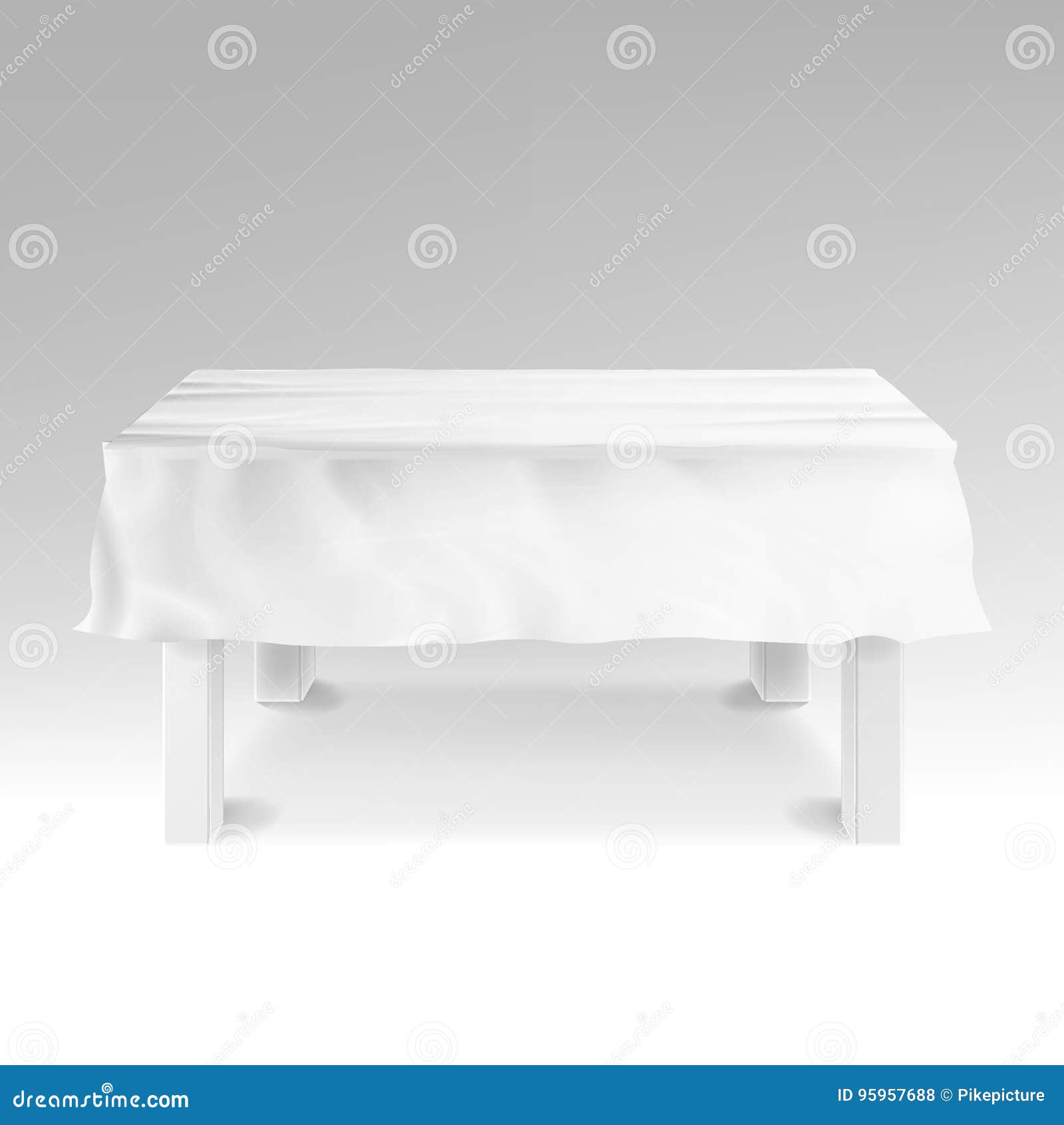 Tablecloth Vector. Realistic Empty Rectangular Table Isolated on White ...