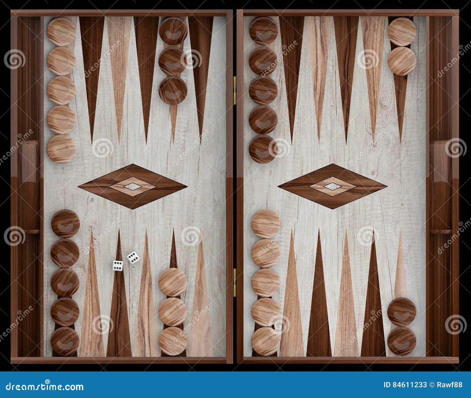 Tablero De Backgammon De Madera Ilustración 3D Stock de ilustración ...
