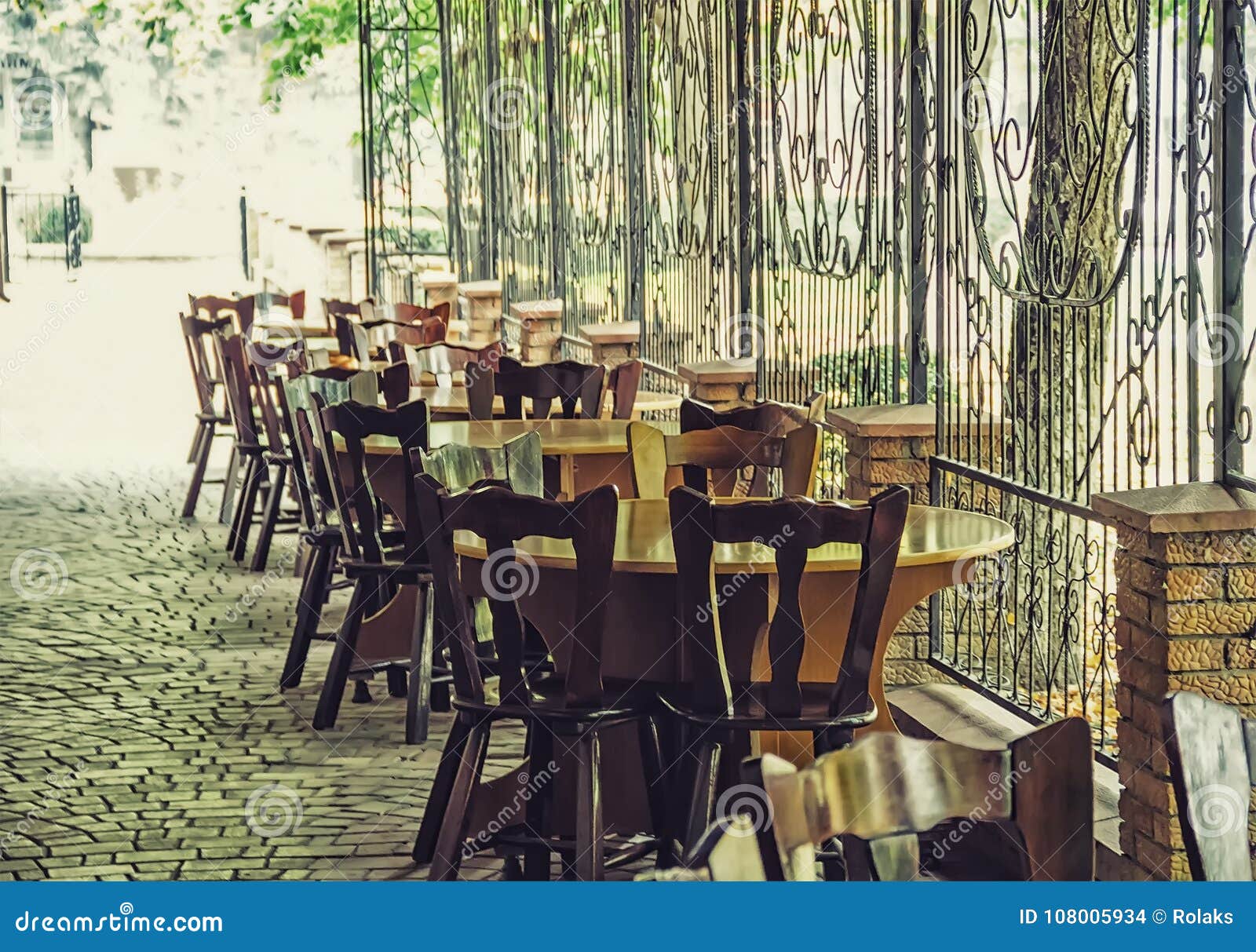Tables in the cafe stock photo. Image of design, architecture - 108005934