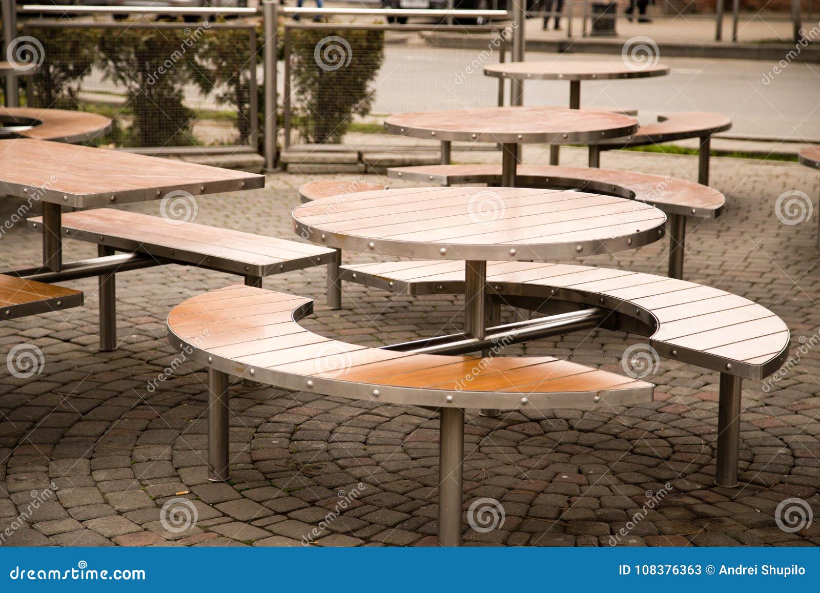 Tables in a Cafe in the Park Stock Image - Image of empty, tables ...