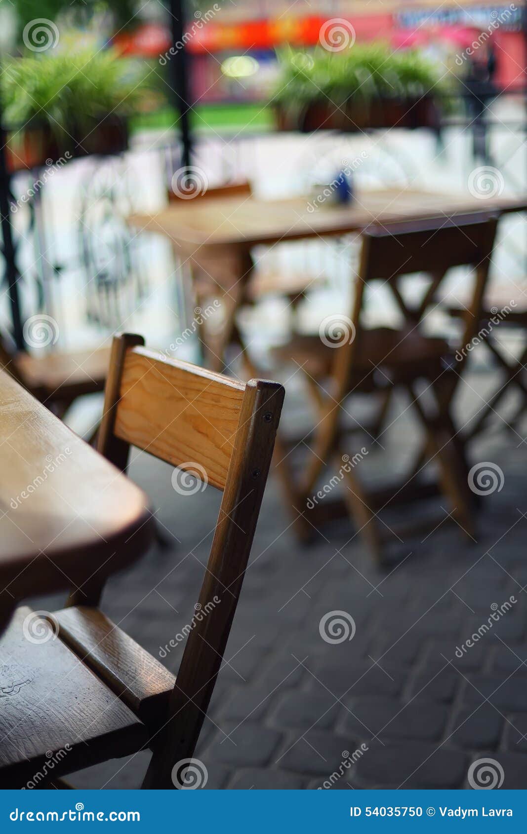 Tables and Chairs in the Bar at Shallow Depth of Field Stock Photo ...