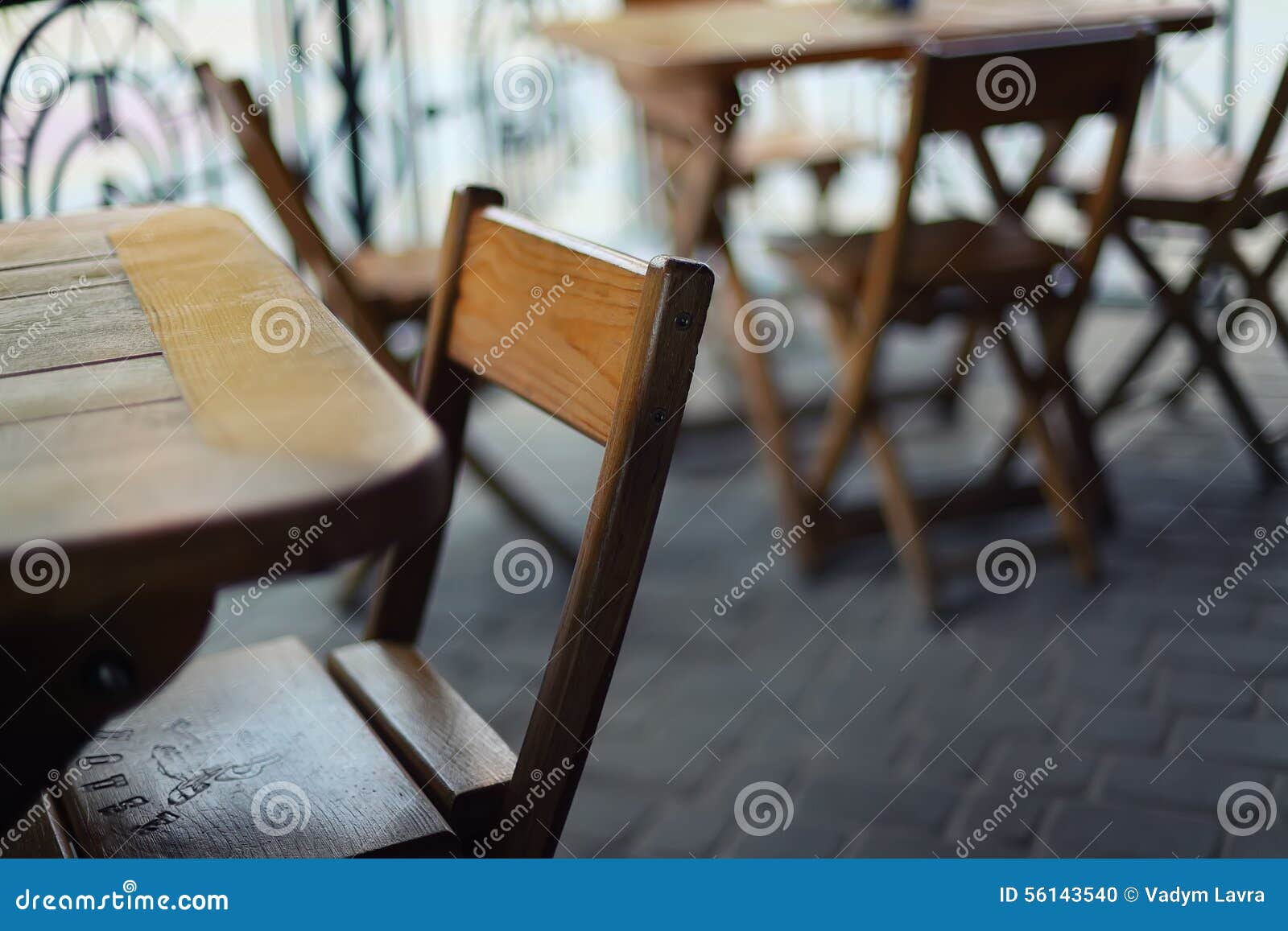 Tables and Chairs in the Bar at Shallow Depth of Field Stock Photo ...