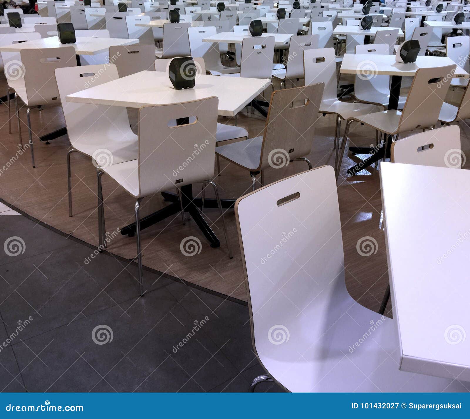 Tables and Chairs Line Up stock image. Image of cafeteria - 101432027