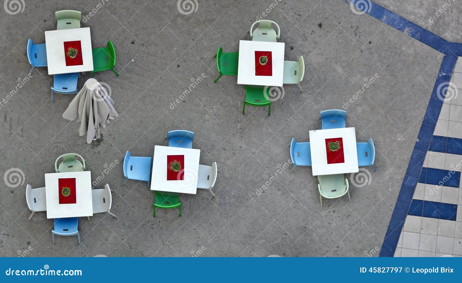 Tables and Chairs of a Restaurant in the Open Stock Image - Image of ...