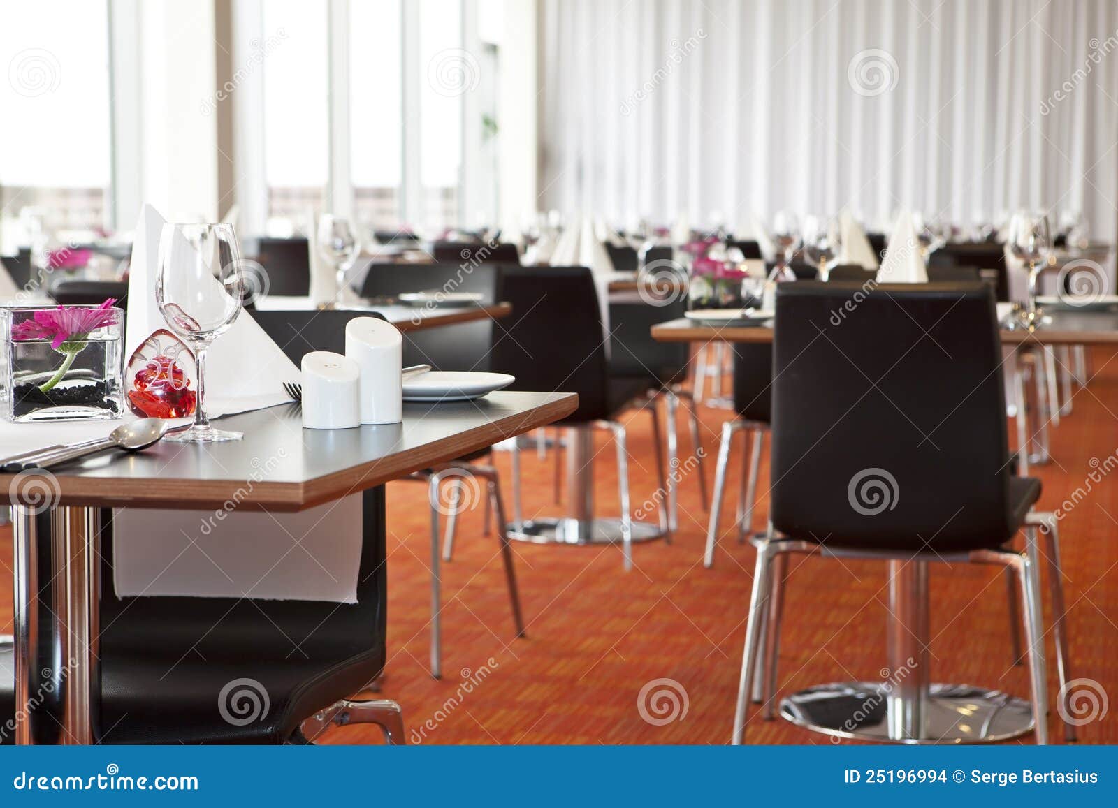 Tables with Formal Setup in Modern Restaurant Stock Photo - Image of ...