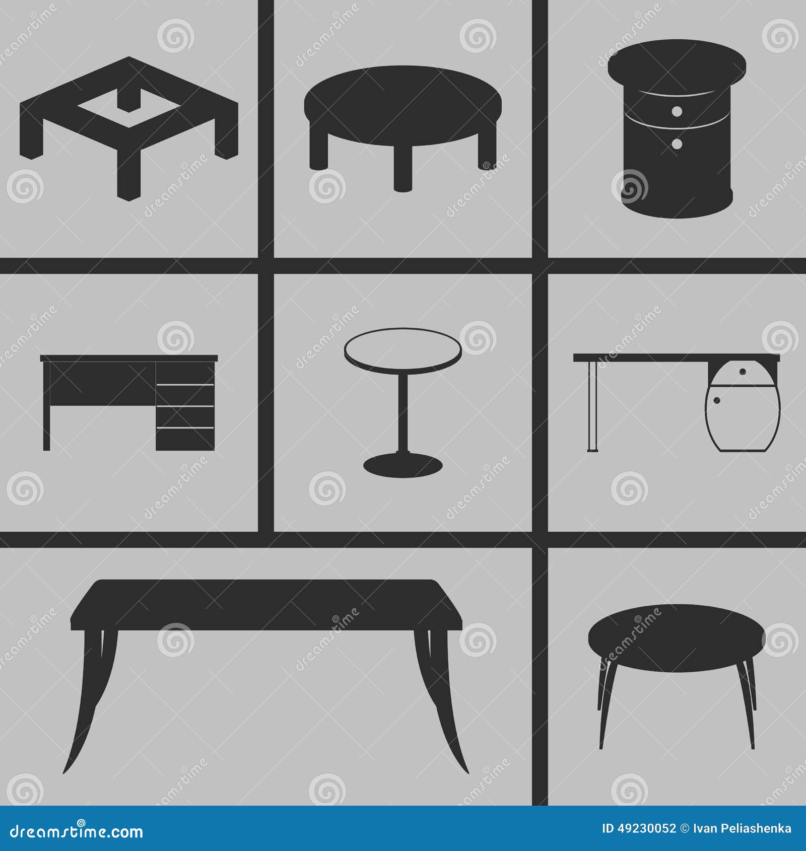 Tables icons stock illustration. Illustration of kitchen - 49230052