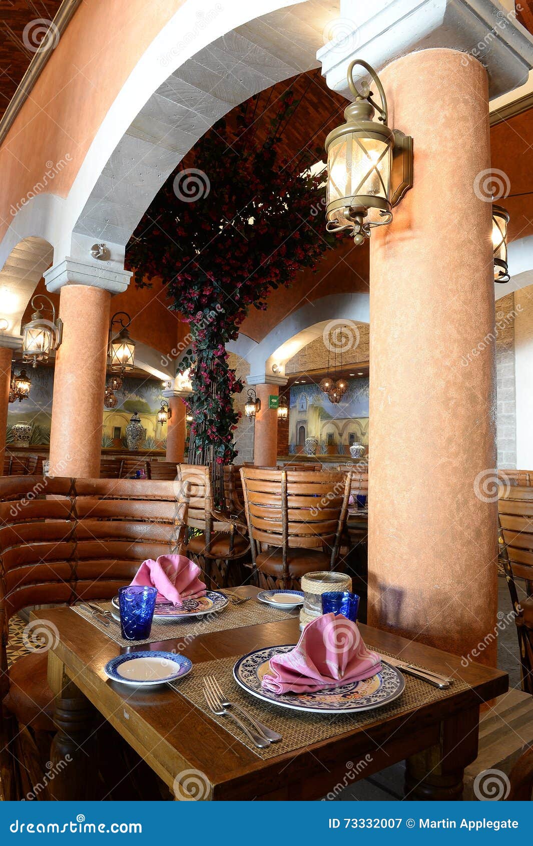 Tables in Mexican Restaurant Editorial Photography - Image of plates ...