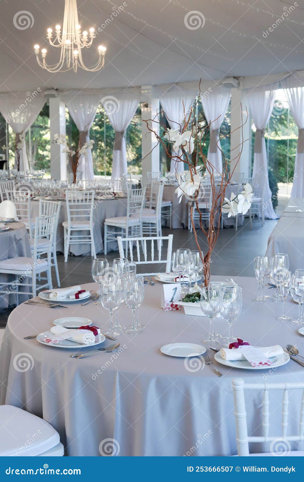 Tables Served and Decorated at Wedding Banquets Stock Image - Image of ...