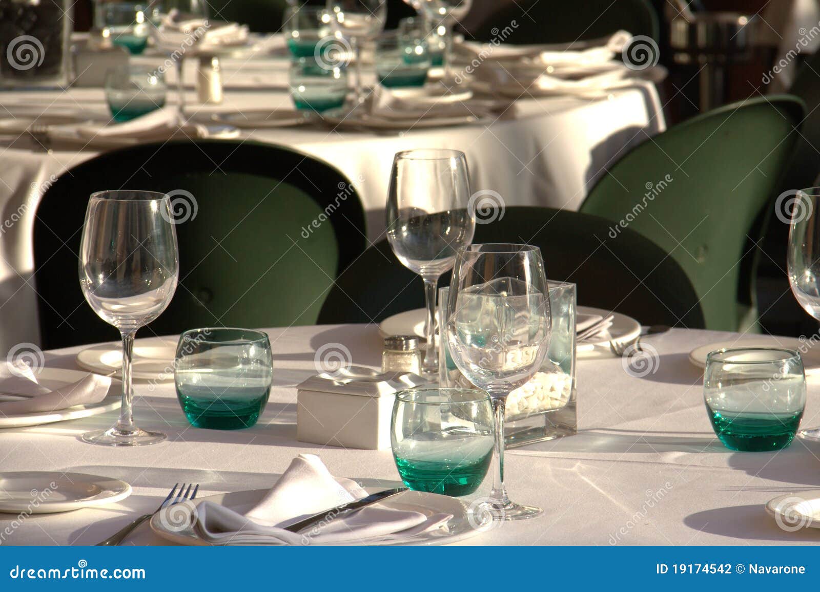 Tables set for dinner stock photo. Image of comfort, elegant - 19174542