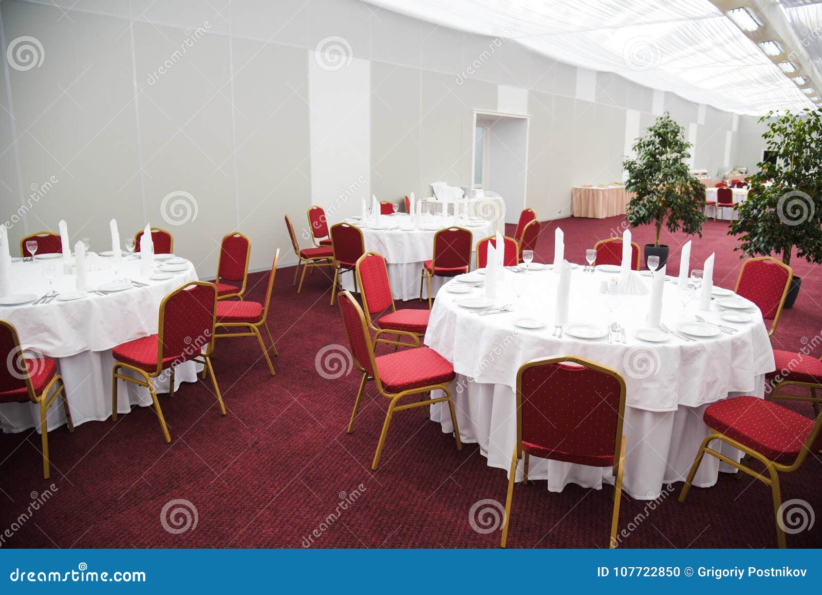 Tables Set for an Event, Catering Table Set Stock Photo - Image of ...