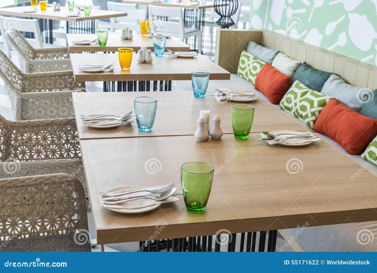 Tables set for meal stock photo. Image of kitchen, furniture - 55171622