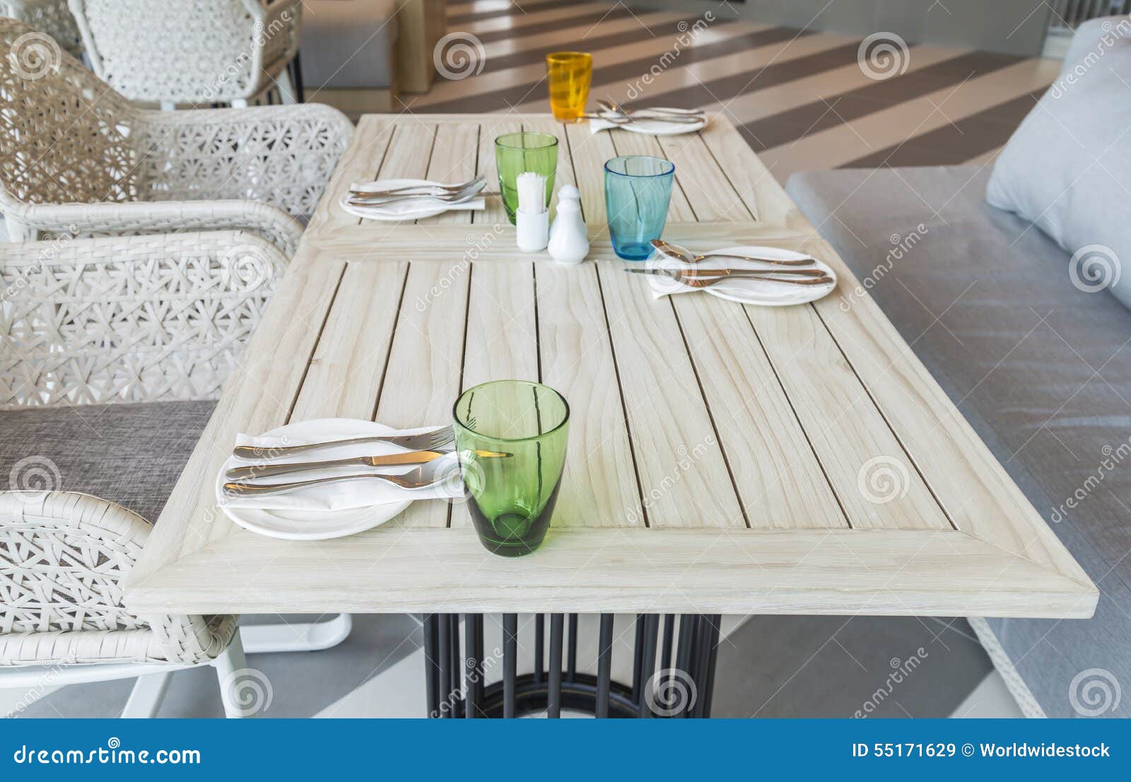 Tables set for meal stock image. Image of kitchen, chair - 55171629