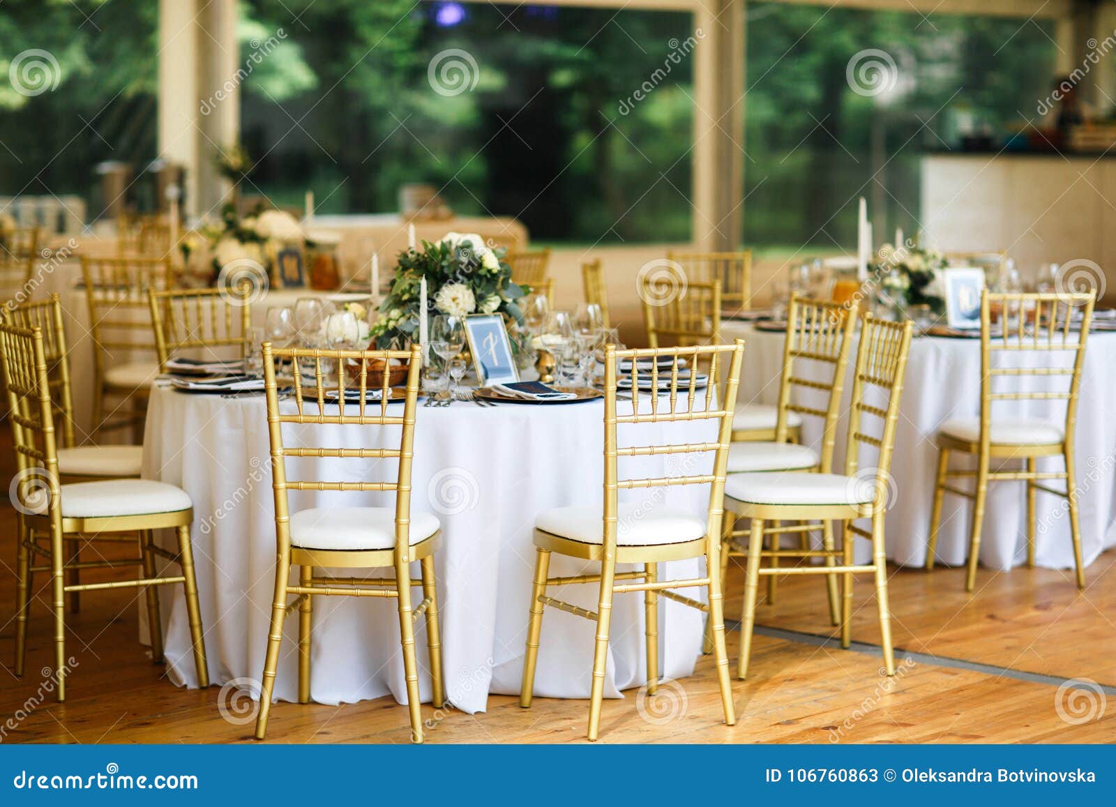 Tables Sets for Wedding or Another Catered Event Dinner Stock Image ...