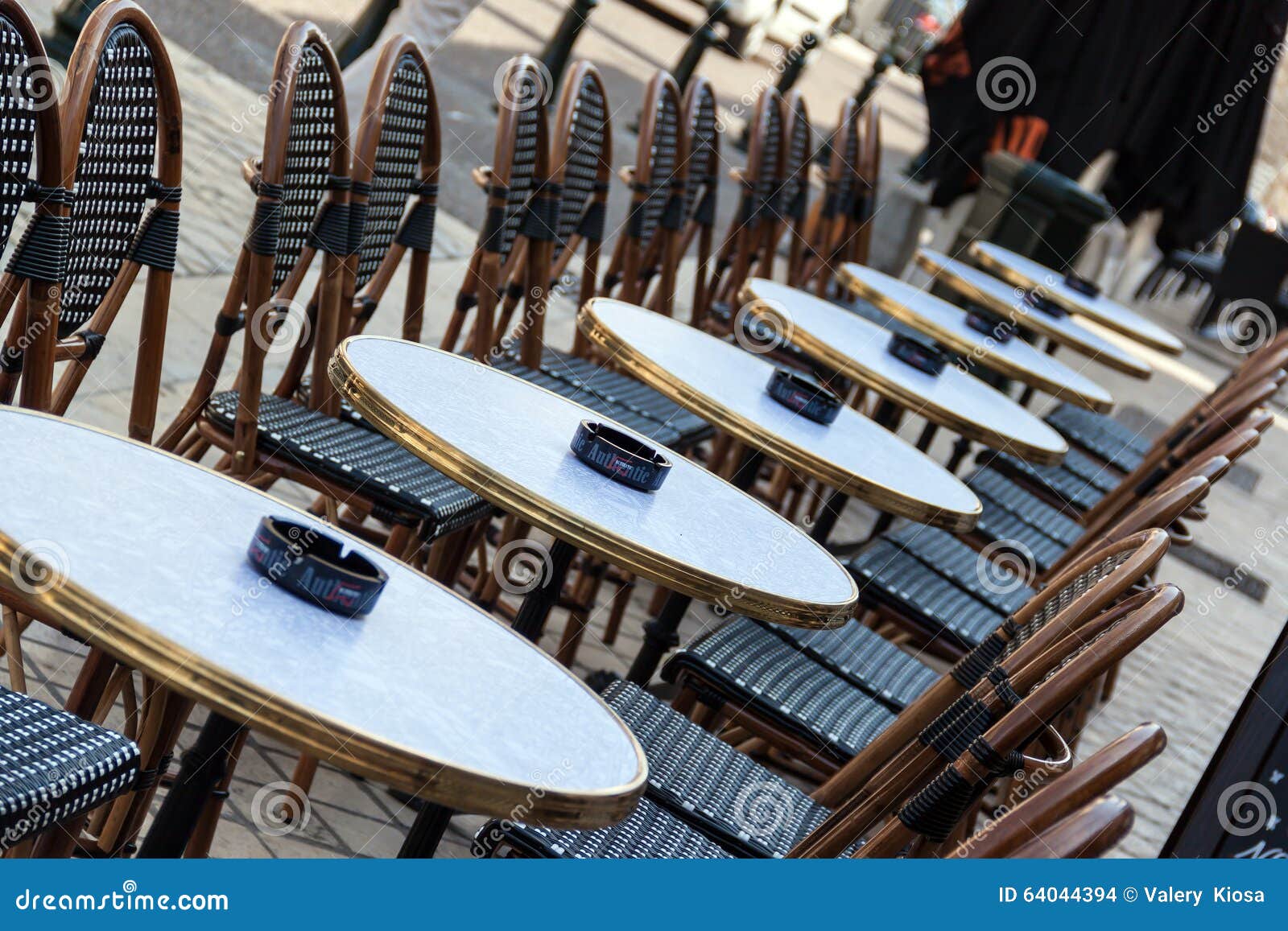 Tables in street cafe editorial stock image. Image of pause - 64044394
