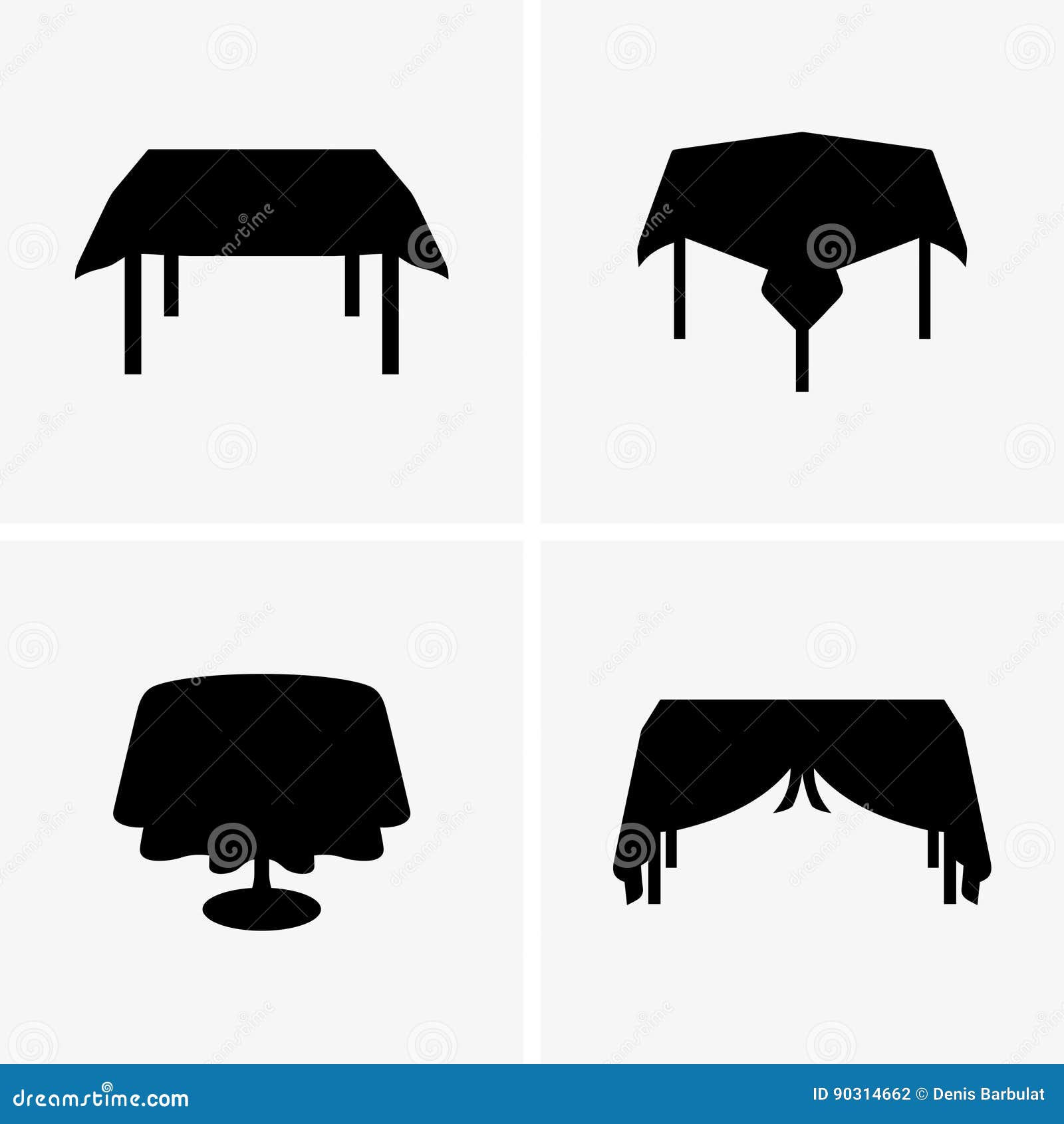 Tables with tablecloths stock vector. Illustration of fabric - 90314662